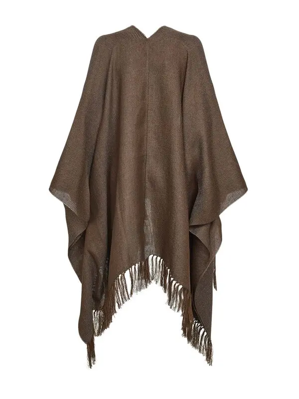 Brunello Cucinelli Fringe Edge Cape - Brown