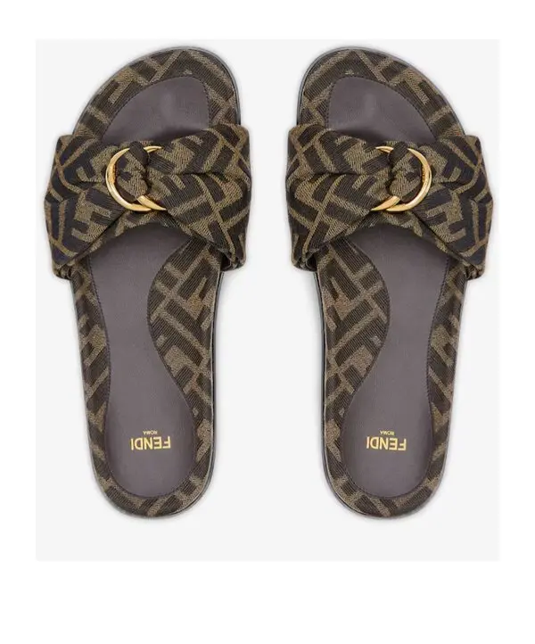Fendi Ff Jacquard Slides
