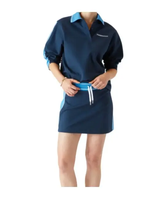 Casablanca Long Sleeve Collared Sweatshirt - Navy