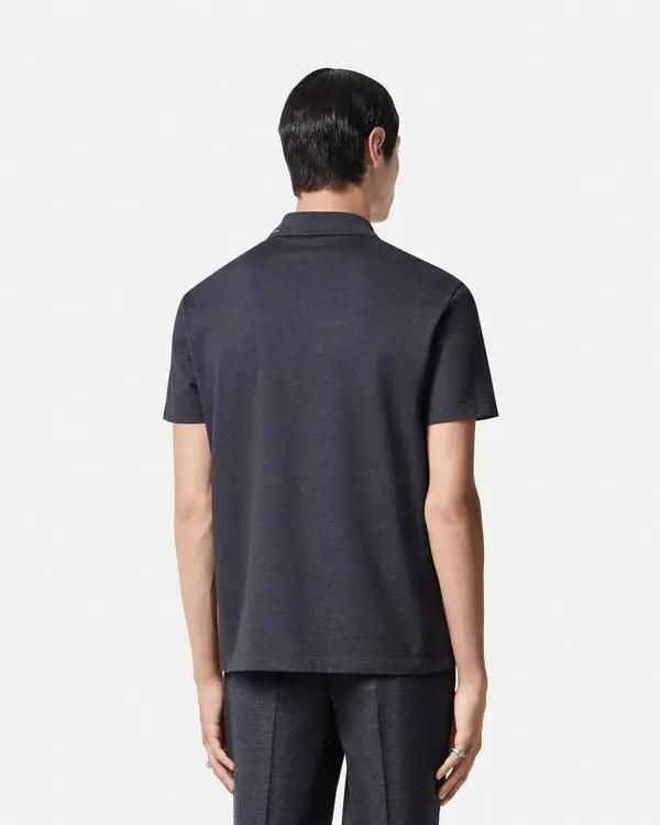 Versace Logo-embroidered Cotton Polo Shirt