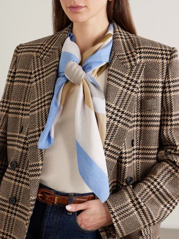 Saint Laurent Cassandre Striped Stole - Multi-color
