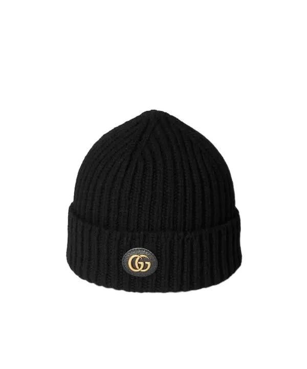 Gucci Double G Knitted Beanie - Black