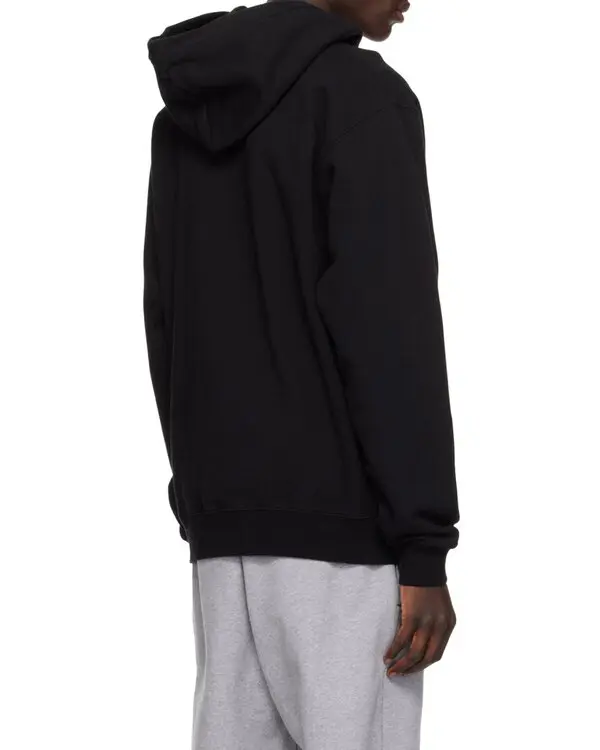 Jacquemus Logo Patch Long Sleeved Hoodie - Black