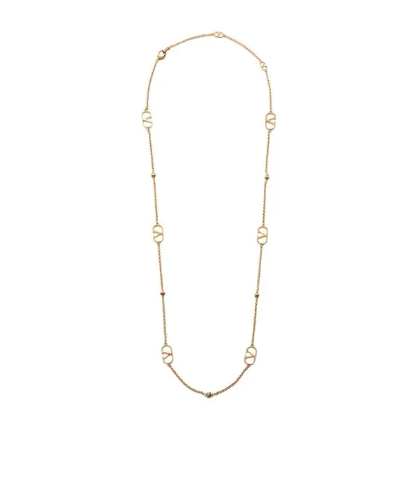 Valentino Garavani Vlogo Signature Chain-link Necklace - Golden