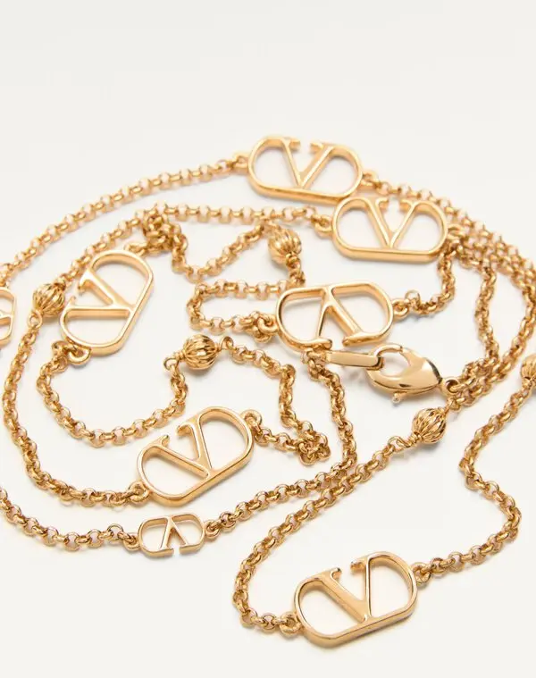 Valentino Garavani Vlogo Signature Chain-link Necklace - Golden