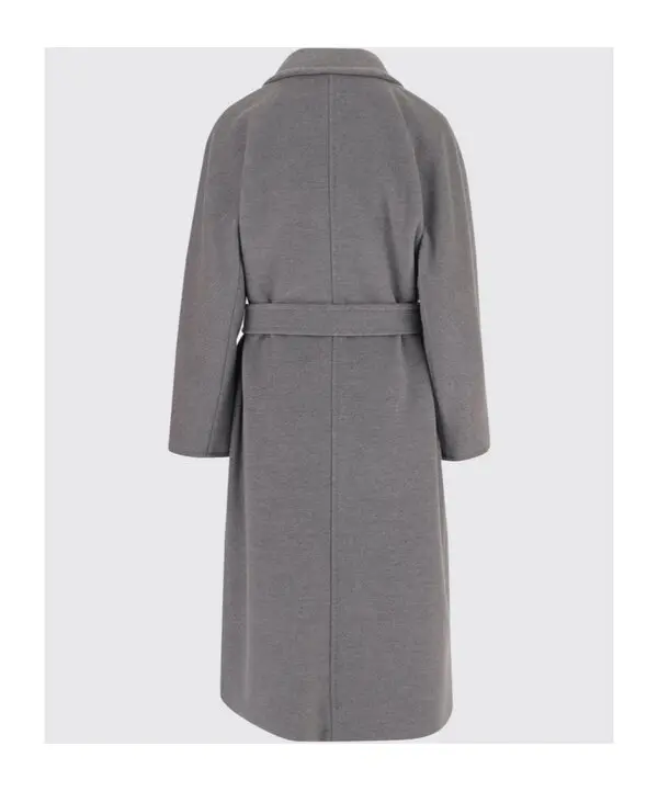 Max Mara Belted Long Sleeved Coat - Gray