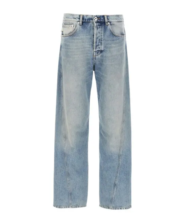 LANVIN Logo Patch Straight Leg Jeans