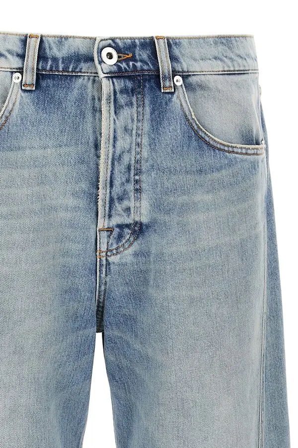 LANVIN Logo Patch Straight Leg Jeans