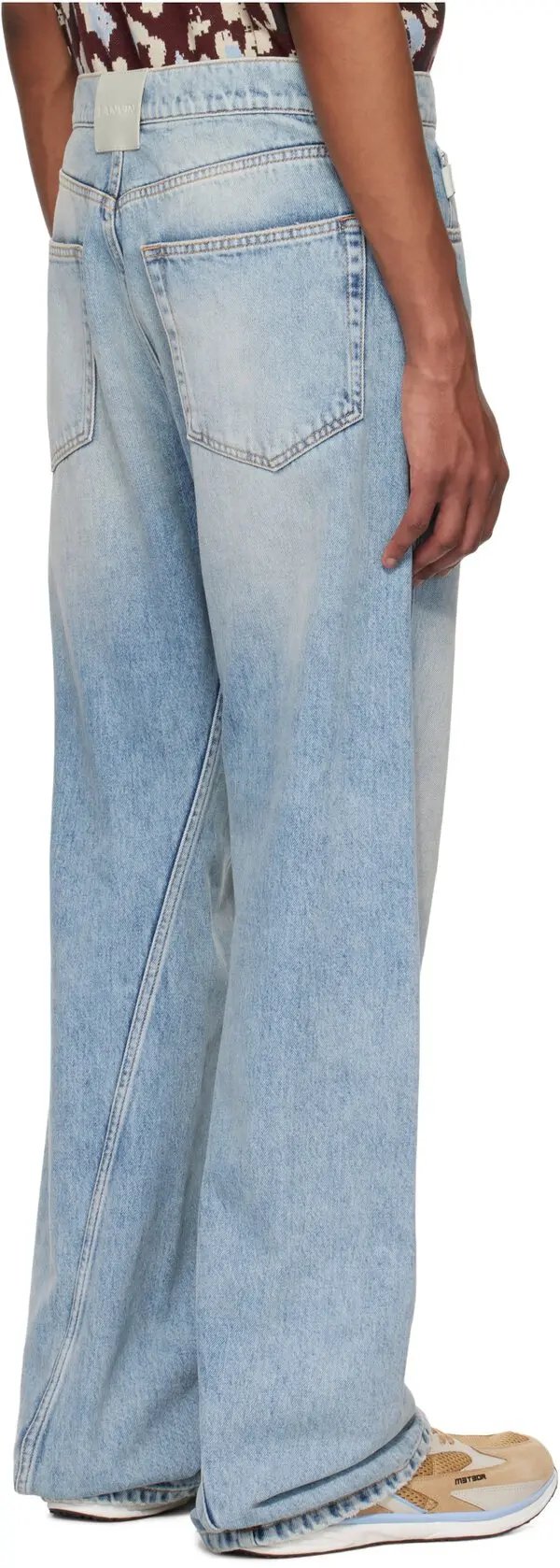 LANVIN Logo Patch Straight Leg Jeans