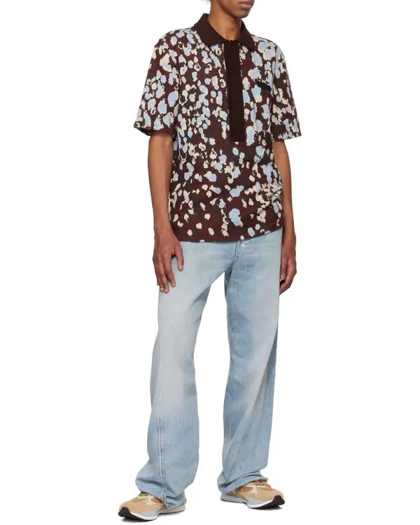LANVIN Logo Patch Straight Leg Jeans