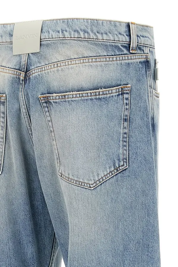 LANVIN Logo Patch Straight Leg Jeans