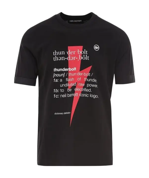 Neil Barrett Round Collar Logo T-shirt