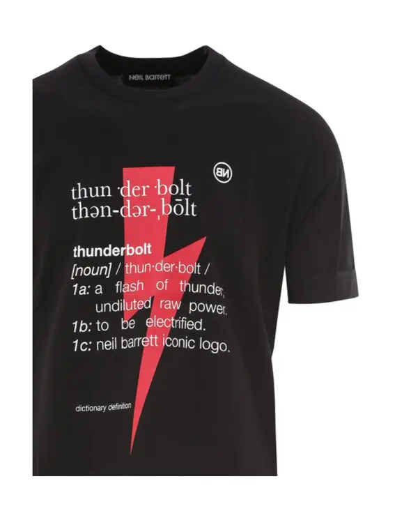 Neil Barrett Round Collar Logo T-shirt