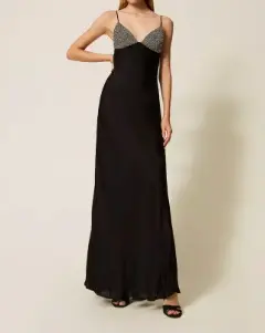 TWINSET Embellished Midi Dress - Black