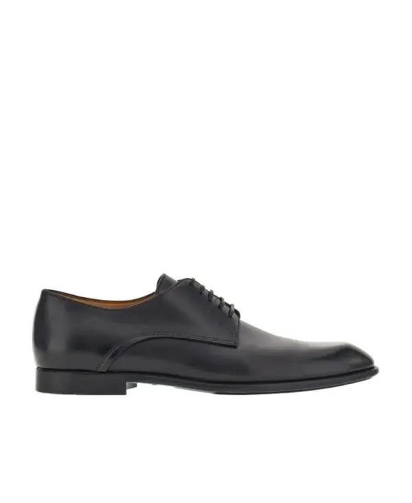 FERRAGAMO Almond-toe Lace-up Derby Shoes - Black