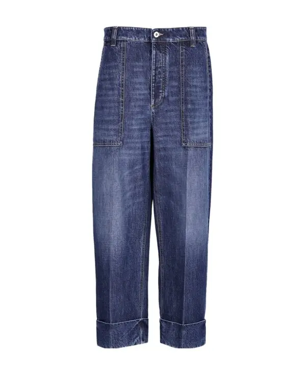 Bottega Veneta Logo Patch Wide-leg Jeans