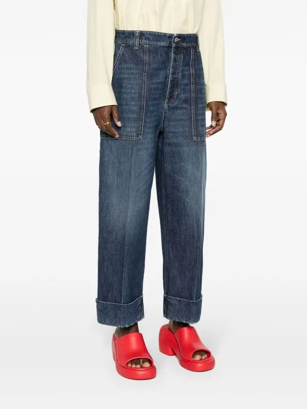 Bottega Veneta Logo Patch Wide-leg Jeans