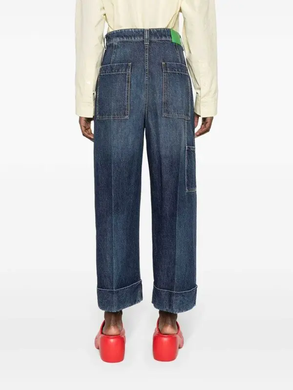 Bottega Veneta Logo Patch Wide-leg Jeans