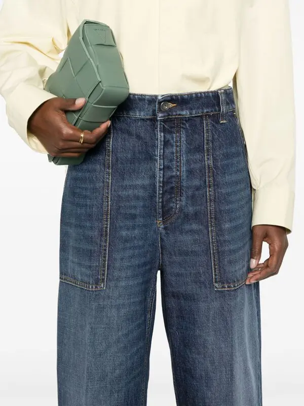 Bottega Veneta Logo Patch Wide-leg Jeans