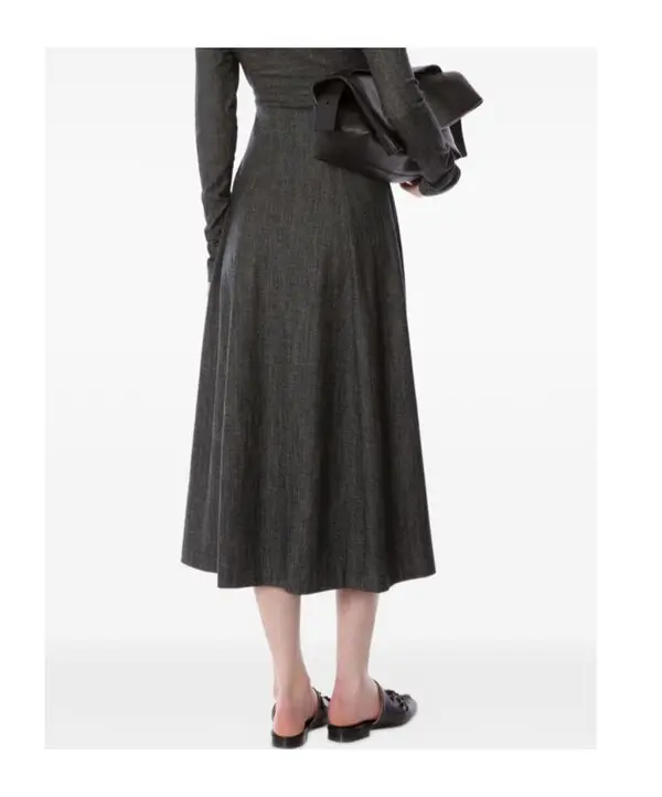 Alberta Ferretti Off-shoulder Long Sleeve Dress With Ruched Asymmetrical Neckline