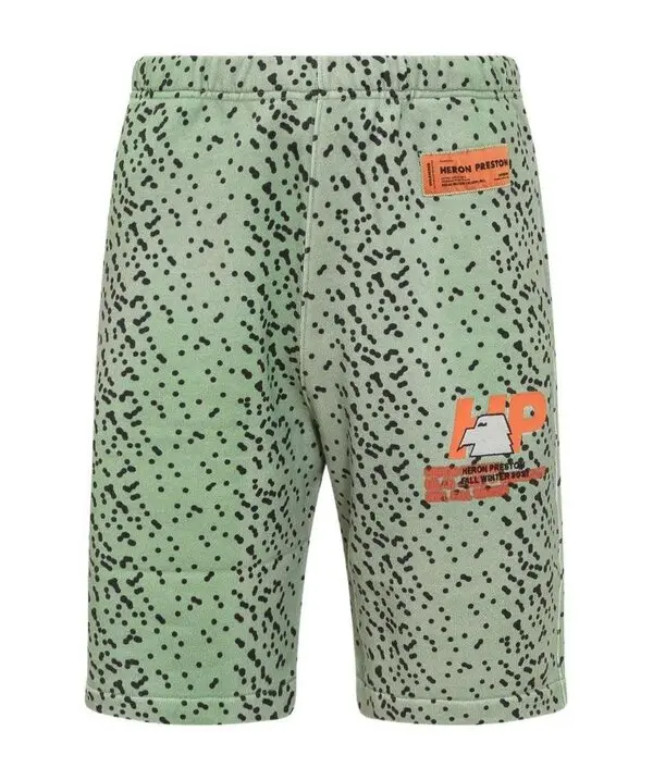Heron Preston Logo Patch Printed Shorts - Gray