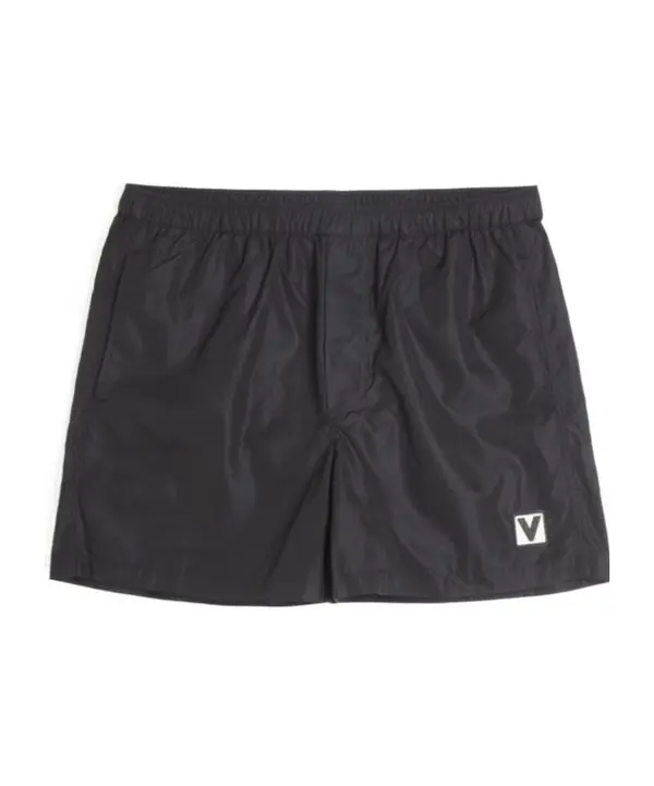 Valentino Garavani Logo Embroidered Swim Shorts - Black