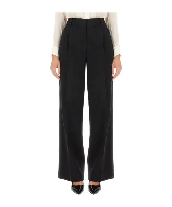 Michael Kors Crepe Wide-leg Trousers - Black