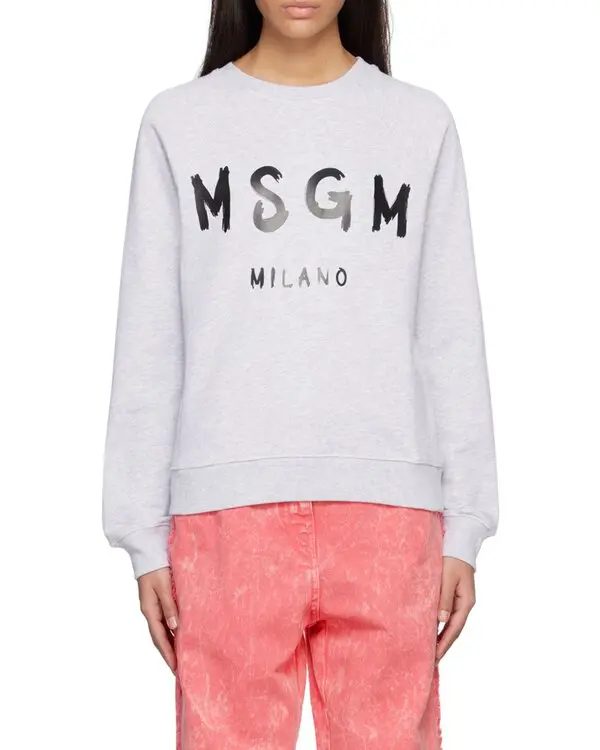 MSGM Logo Print Crewneck Sweatshirt