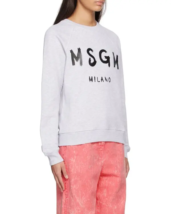 MSGM Logo Print Crewneck Sweatshirt
