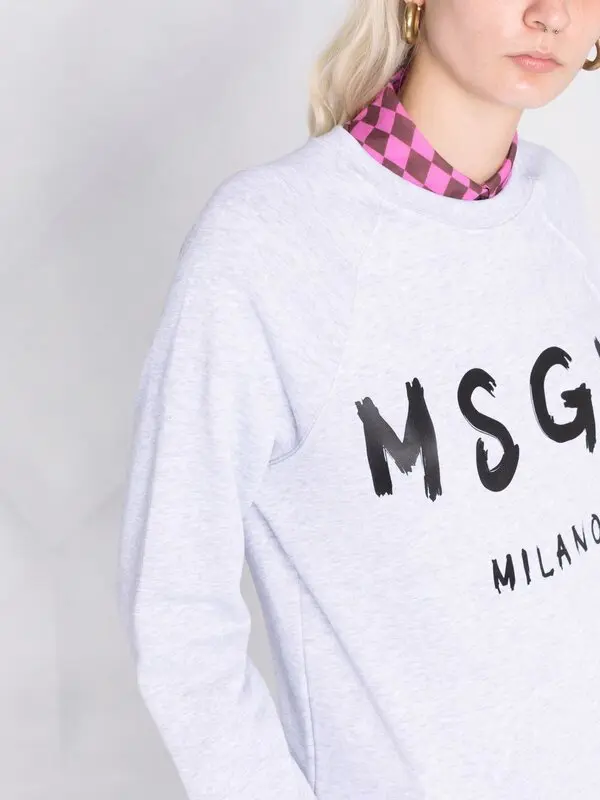 MSGM Logo Print Crewneck Sweatshirt
