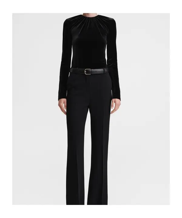TOTEME Gathered-neck Velvet Top