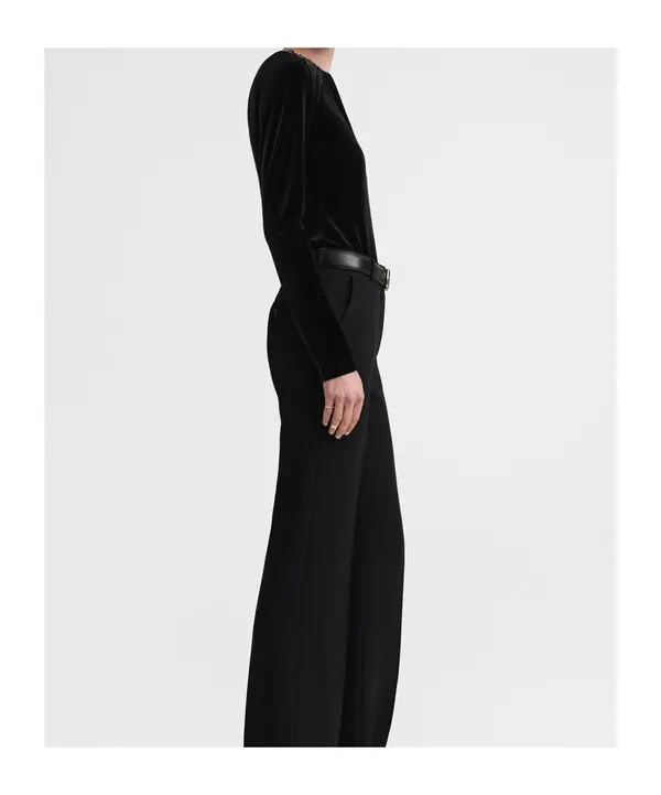 TOTEME Gathered-neck Velvet Top