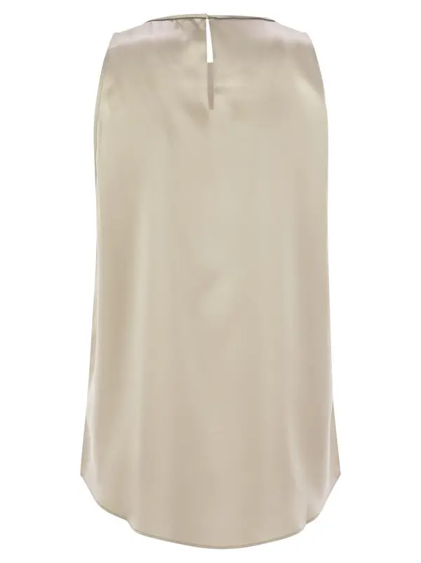Brunello Cucinelli Sleeveless Satin Top - Nude