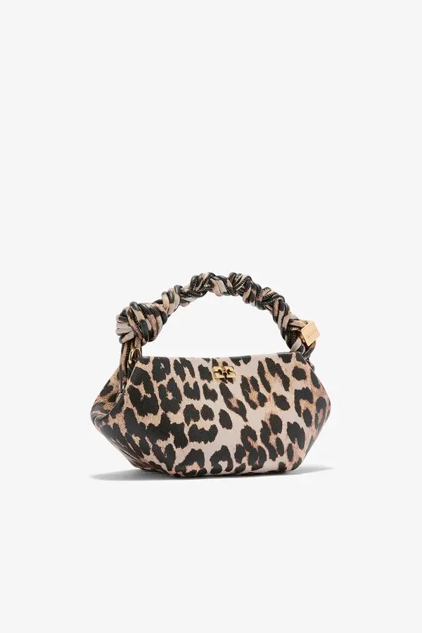 GANNI Leopard Grained Mini Bag - Black