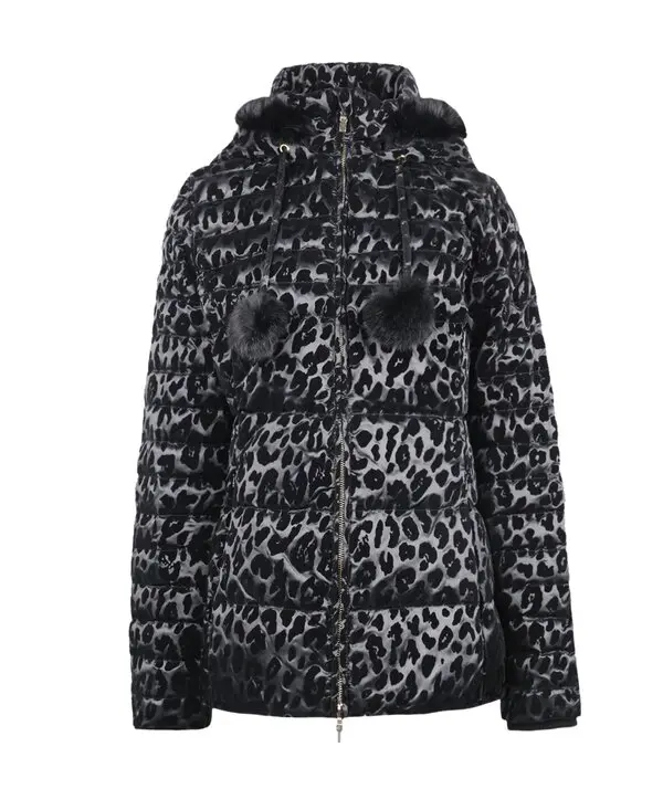 Emporio Armani Hooded Cotton-padded Jacket With Leopard Print