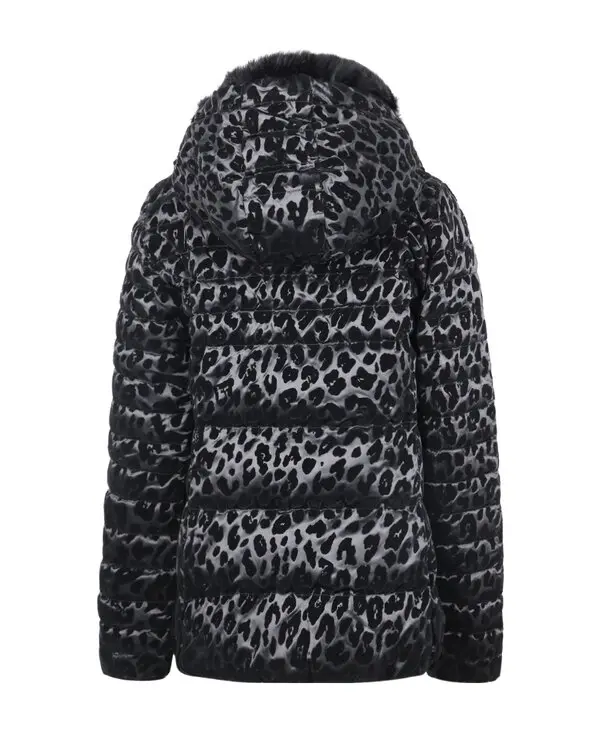 Emporio Armani Hooded Cotton-padded Jacket With Leopard Print