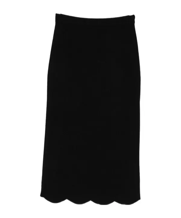 TWINSET Scallop-hem Midi Skirt - Black