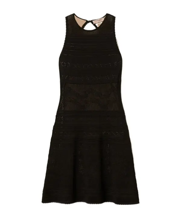 TWINSET Knitted Open Back A-line Dress - Black