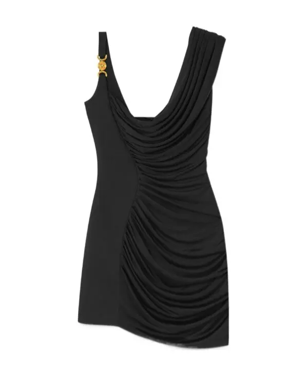 Versace Medusa-head Embellished Sleeveless Mini Dress - Black