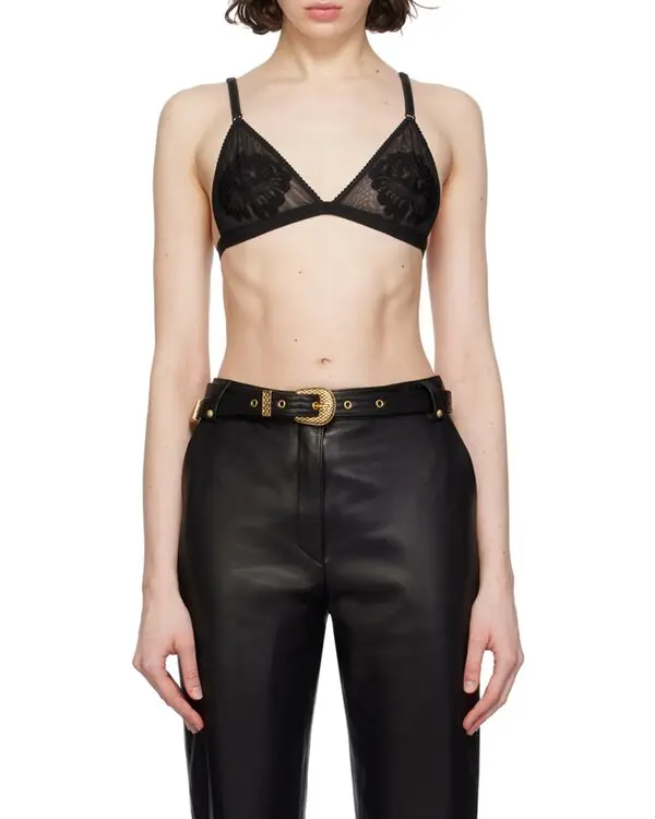 Dolce & Gabbana Dolce Gabbana Triangle Cup Lace Bra - Black