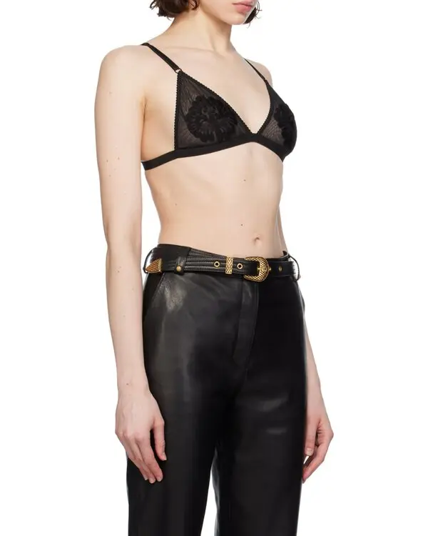 Dolce & Gabbana Dolce Gabbana Triangle Cup Lace Bra - Black