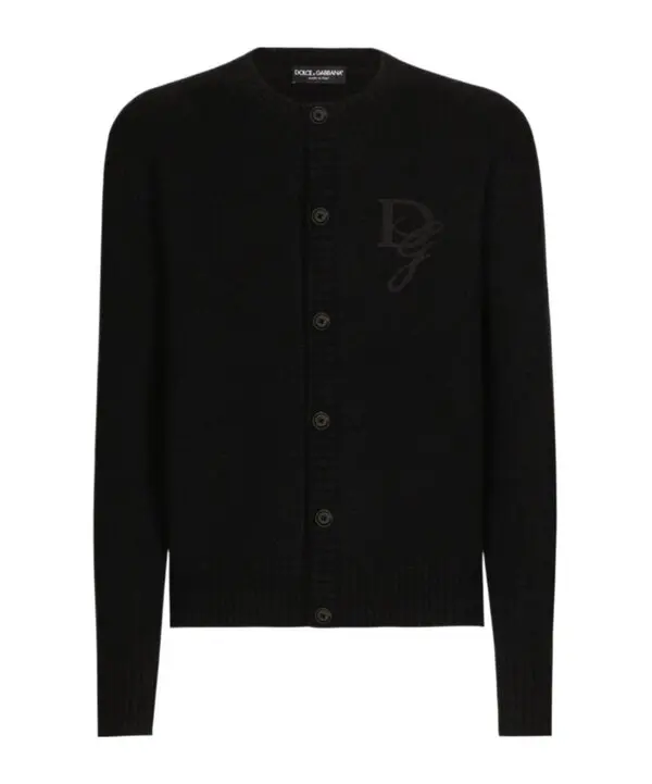 Dolce & Gabbana Logo Patch Buttoned Cardigan - Black