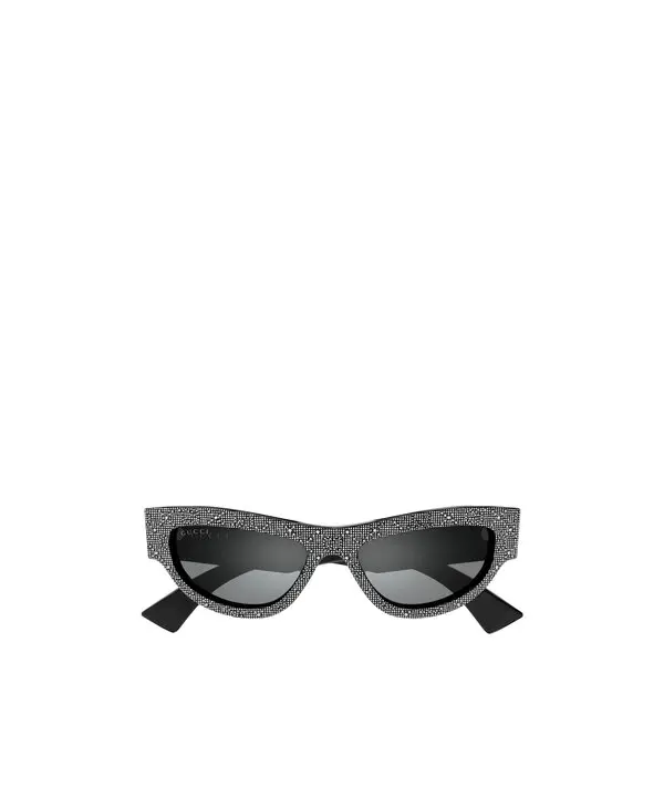Gucci Crystal-studded Cat-eye Sunglasses - Black