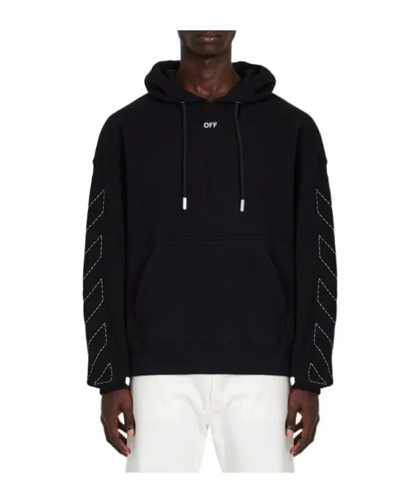 Off-White Logo Embellished Drawstring Hoodie