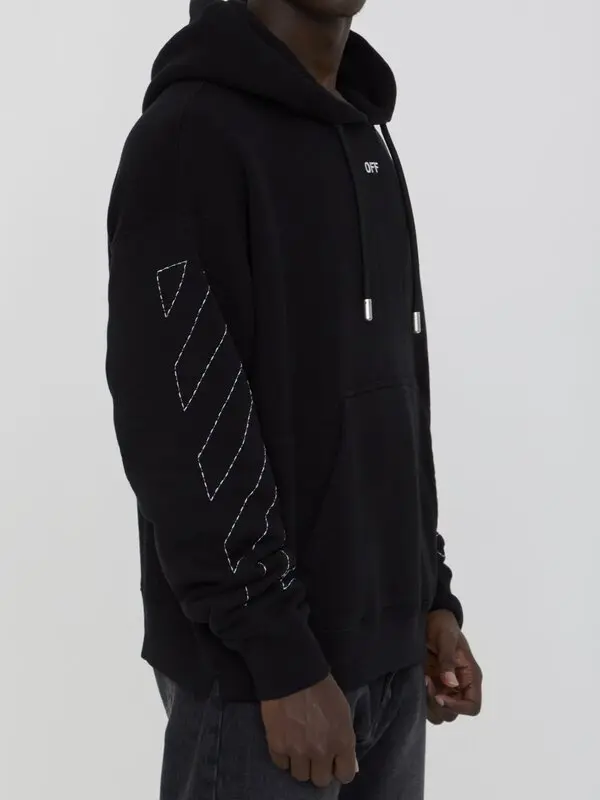 Off-White Logo Embellished Drawstring Hoodie