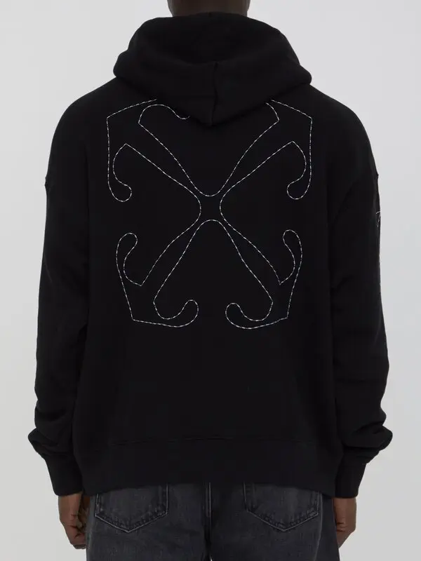 Off-White Logo Embellished Drawstring Hoodie