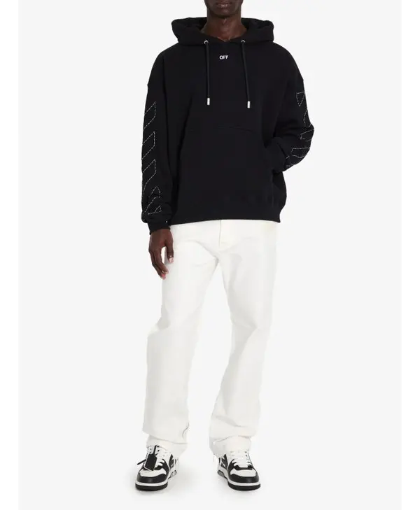 Off-White Logo Embellished Drawstring Hoodie