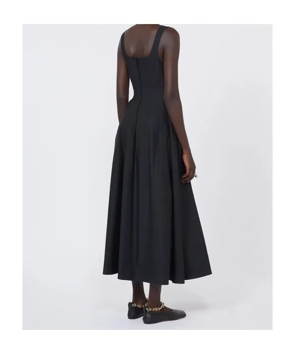 Sportmax Square Neck Sleeveless Midi Dress - Black
