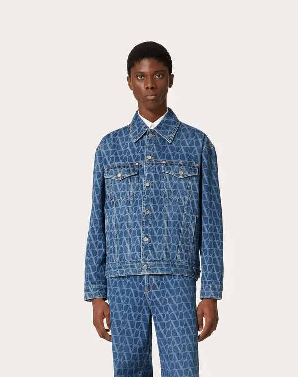 Valentino Garavani Toile Iconographe-print Denim Jacket - Blue