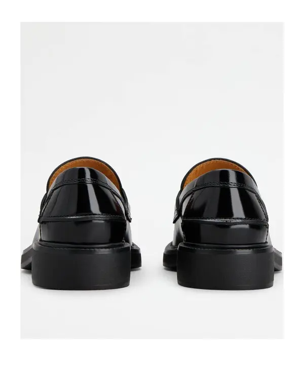 TOD'S Logo-plaque Slip-on Loafers - Black
